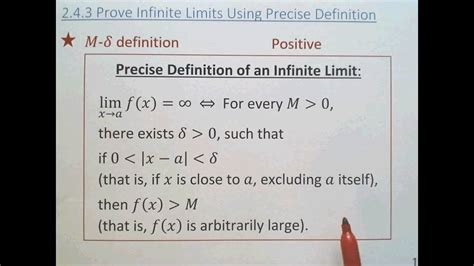 2 4 3 prove infinite limits using precise definition m delta n delta