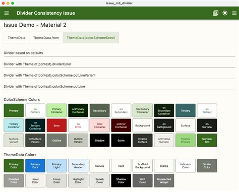 Divider Color Inconsistencies Issue 117755 Flutter Flutter GitHub
