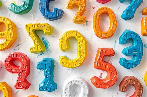 Colorful Numbers In Various Sizes Arranged On A White Background