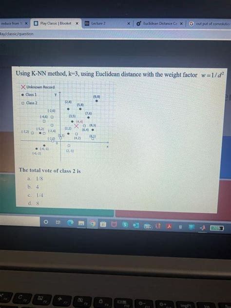 solved using k nn method k 3 using euclidean distance with