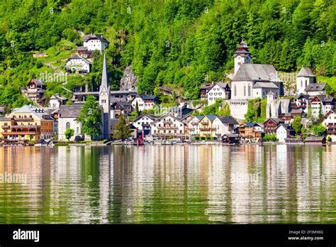 Hallstatt Old Town And Hallstatter See Lake In Upper Austria Hallstatt