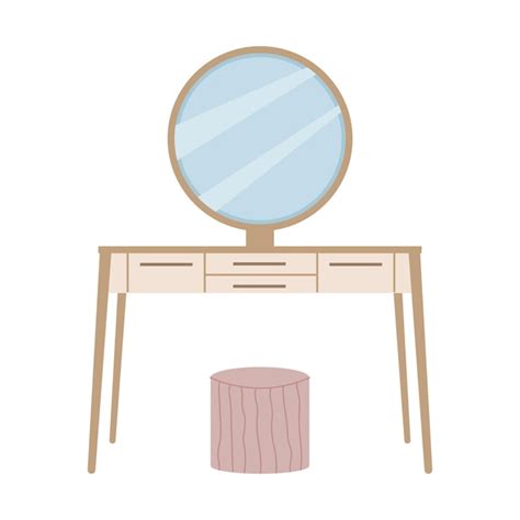 Premium Vector Vector Icon Dressing Table And Ottoman Isolated