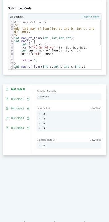 Hackerrank Function In C Problem 3 Youtube
