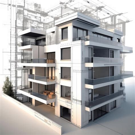 Premium Photo Modern Apartment Building Project Generative Ai