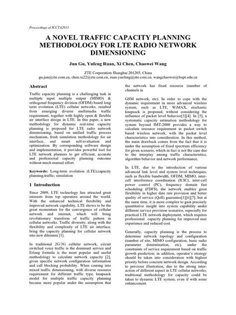 A Novel Traffic Capacity Planning Methodology For Lte Radio Network