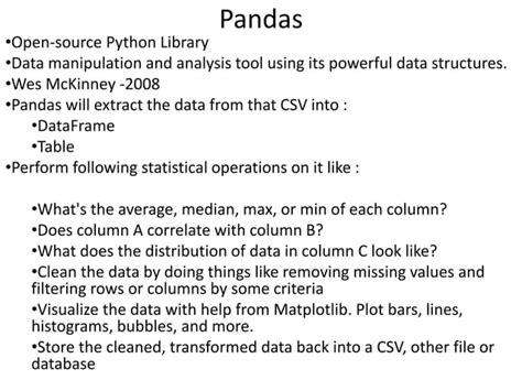 Pandas Pptx Computing Technology And Computing
