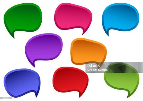 Speesh 거품의 화려한 세트입니다 텍스트에 대 한 빈 빈 대화 상자입니다 벡터 일러스트입니다 벡터 일러스트 레이 션 Brand Name Online Messaging