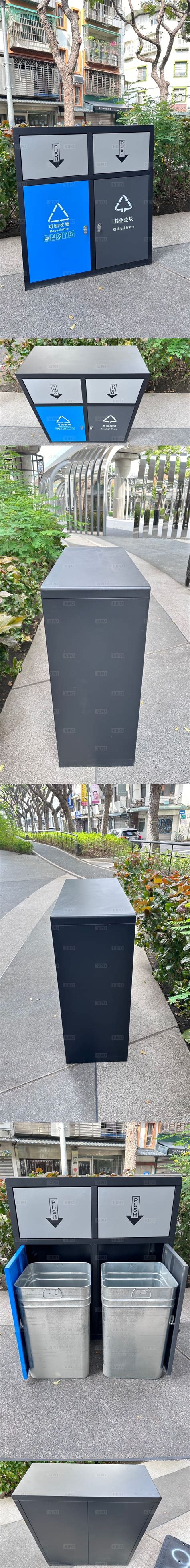 Inphic 臺灣訂製垃圾桶廠商 戶外四分類垃圾桶 銀灰色 鍍鋅鋼板 學校大型不鏽鋼公共戶外垃圾桶 Mwh085204a Inphic