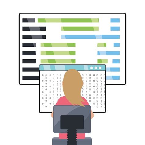 Premium Vector Web Developer Working On Computer Programming Coding