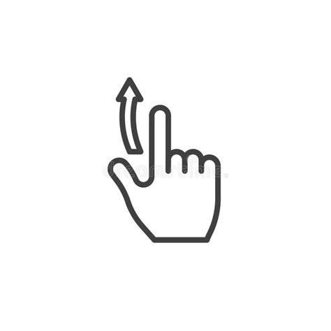 Swiping Up Gesture Line Icon Stock Vector Illustration Of Vector