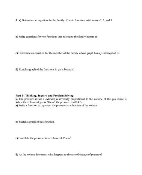 Solved 5 A Determine An Equation For The Family Of Cubic Chegg Com