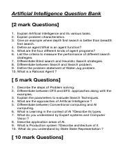 AI Question Bank Pdf Artificial Intelligence Question Bank Mark Questions Explain