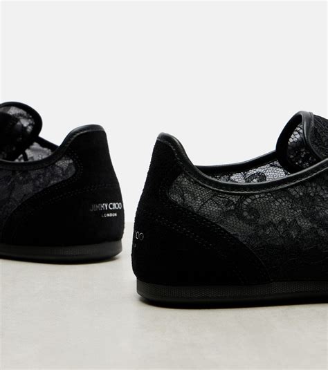 Jimmy Choo Sunny Suede Trimmed Lace Sneakers Jimmy Choo