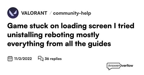 Game Stuck On Loading Screen I Tried Unistalling Reboting Mostly