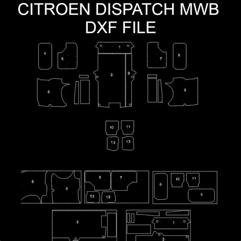 Citroen Dispatch Mwb 2019 2023 Dxf File Ply Lining Kit Zacels