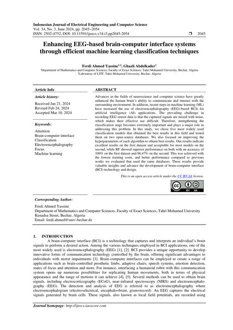 Pdf Enhancing Eeg Based Brain Computer Interface Systems Through Efficient Machine Learning
