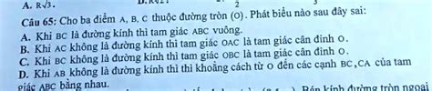 Solved A Rv3 Thuá™c Ä‘Æ°á Ng TrÃ²n 0 PhÃ¡t Biáƒu NÃ O Sau Ä‘Ã¢y