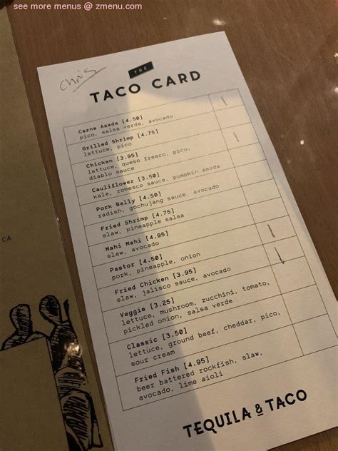 Online Menu Of Tequila And Taco Restaurant Alexandria Virginia 22314