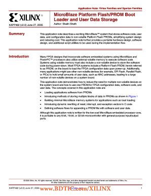 Fillable Online Xilinx XAPP MicroBlaze Platform Flash PROM Boot Loader And Fax Email