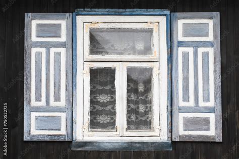 Wooden Rustic Window In Cottage House Abandoned Forsaken Wooden Home Rusty Architecture