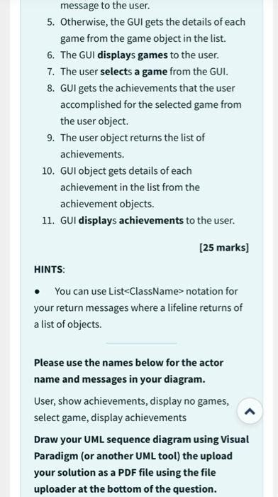 Solved Draw A UML Sequence Diagram Using The Provided Class Chegg