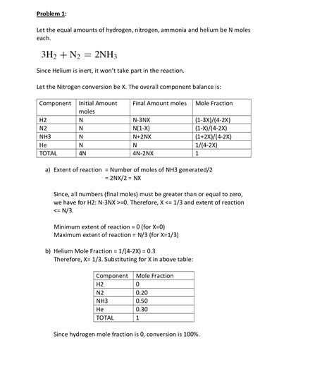 Solved Problem A Reactor Is Loaded With Equal Amounts Of Hydrogen Nitroge TutorBin