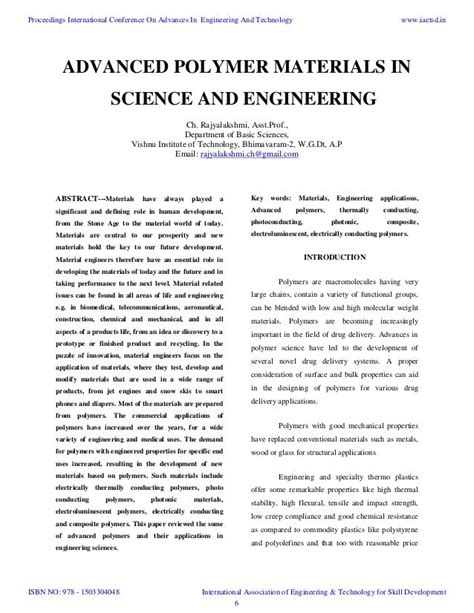 Iaetsd Advanced Polymer Materials In