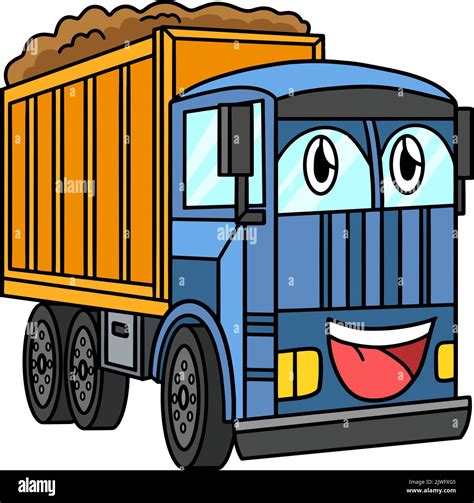 Dump Truck With Face Vehicle Cartoon Clipart Stock Vector Image And Art