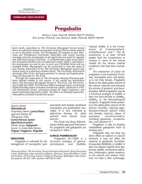 PDF Pregabalin