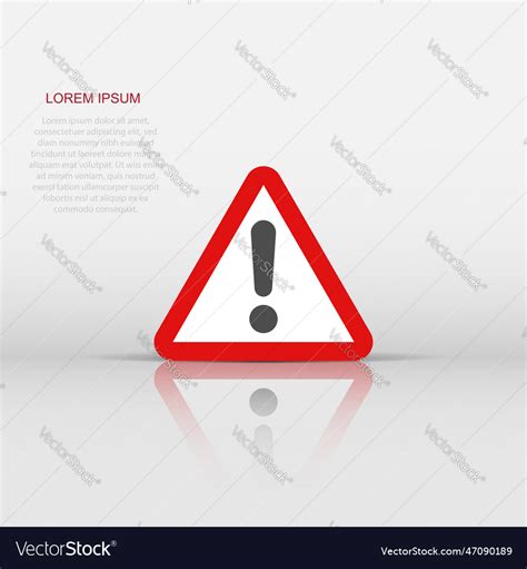 Exclamation Mark Icon In Flat Style Danger Alarm Vector Image