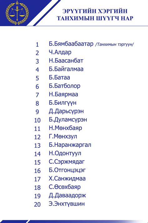 Эрүүгийн хэргийн танхимын шүүгчид Дүүргийн Эрүү Иргэний хэргийн хялбар ажиллагааны анхан