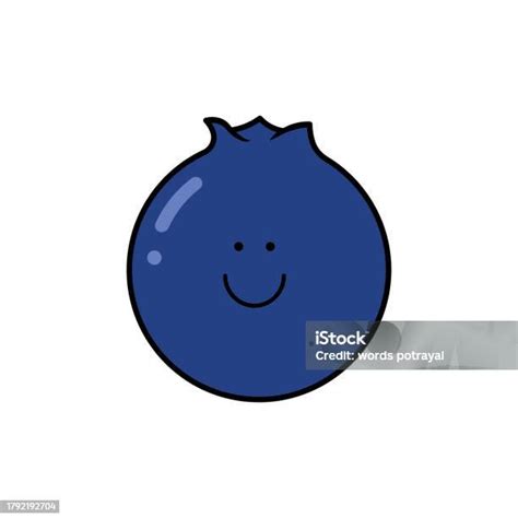 벡터 일러스트 레이 션 컬러 어린이 미소 과일 블루 베리 클립 아트 감정에 대한 스톡 벡터 아트 및 기타 이미지 감정 건강한 식생활 과일 Istock