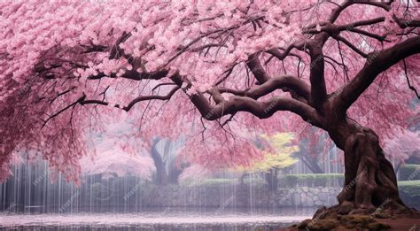 Premium Photo Pink Sakura In The Japan Sakura Tree Background Pink Tree Background Sakura