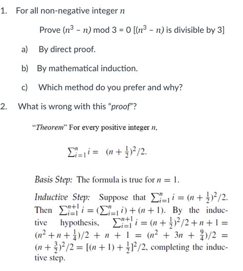 Solved For All Non Negative Integer N Prove Chegg