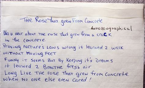 Poem By Tupac The Rose That Grew From Concrete