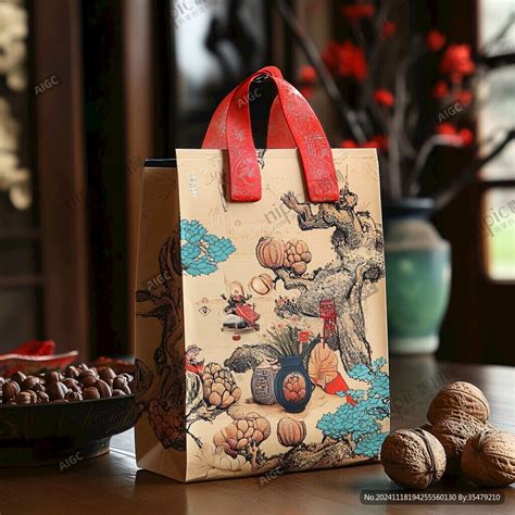 Ai创作图文创礼品袋 干果礼品袋 高档文玩礼袋 文创手提袋 中秋礼品袋 年货年会包装袋 古风手提袋 伴手礼包装袋 年画贺卡包装盒袋 装饰画手提袋 茶具手提袋 罐罐茶手提袋 富贵福袋包 非遗文创