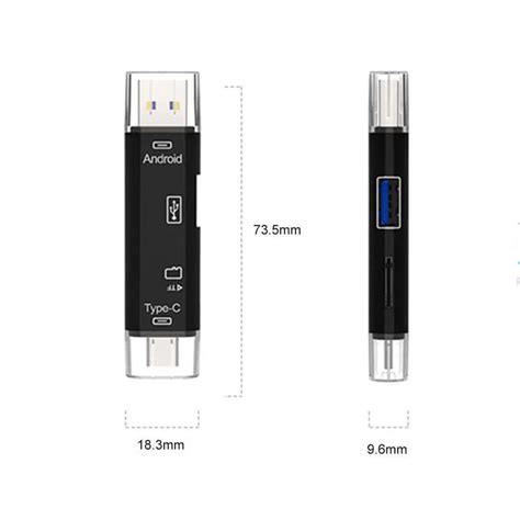 Smartphone SD Card Reader With USB C Micro USB USB Interface Smart Card Reader Android
