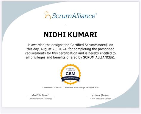 Csm Scrummaster Agile Continuouslearning Nidhi Jaiswal