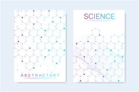 브로셔 커버 배너 전단지 연례 보고서 전단지를 위한 최신 벡터 템플릿 육각성 분자 구조 과학 스타일의 미래 기술 배경 그래픽 육각 배경 0명에 대한 스톡 벡터 아트 및 기타
