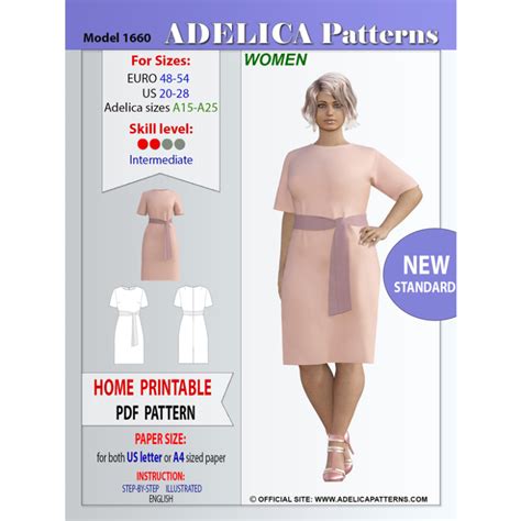 Adelica Pattern 1660 Plus Size Dress Sewing Pattern Textillia