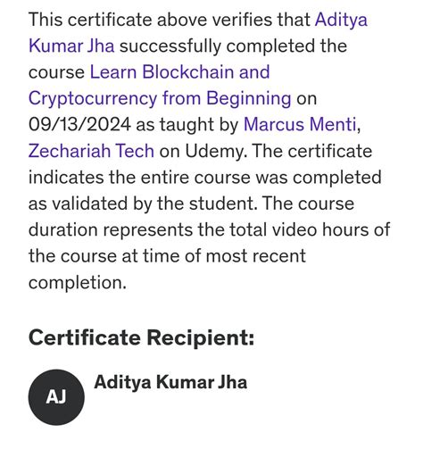 Aditya Kumar J On Linkedin Blockchain Cryptocurrency Learningjourney Udemy Continuouslearning
