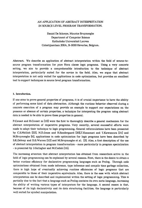 Pdf An Application Of Abstract Interpretation In Source Level Program