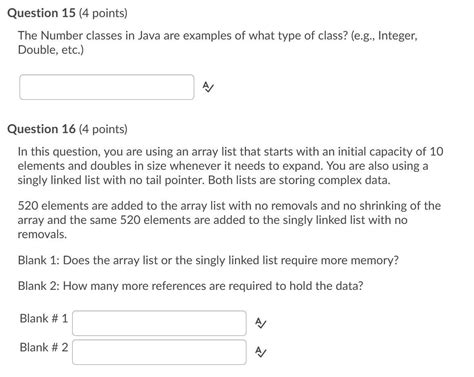 Solved Question 15 4 Points The Number Classes In Java Are