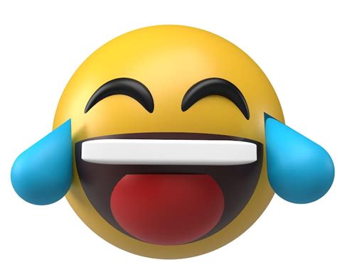 Laughing Face Emoji With Tears Of Joy Premium Psd