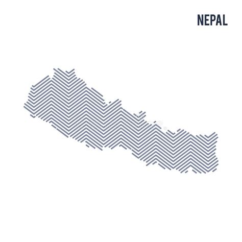 Vector Abstract Hatched Map Of Nepal Isolated On A White Background Stock Illustration