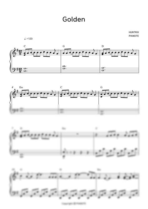 악보 헌트릭스 Huntrix Golden 골든 Kpop Demon Hunters Ost 케이팝 데몬 헌터스 Ost By 피아노트pianote