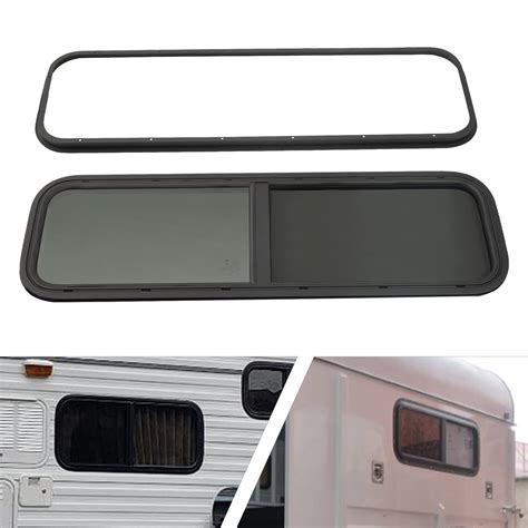 Universal RV Window With Screen Tempered Black Glass Aluminum Alloy