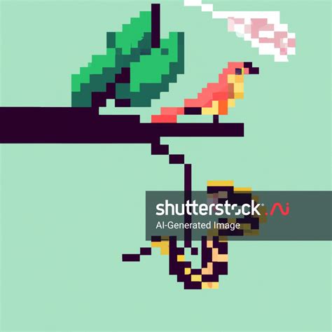 「pixel Art Vector Style Image Python Tree」のai生成画像、2318962035 Shutterstock