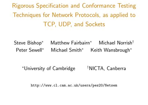 [ppt] rigorous specification and conformance testing techniques for