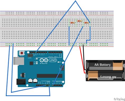 Fritzing Project Arduino Volt Divider